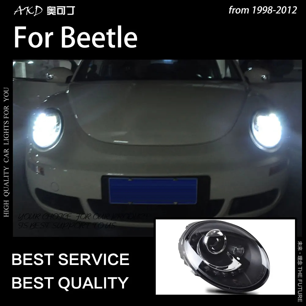 AKD Car Styling for VW Beetle Headlights 1998-2012 Beetle LED Headlight ...