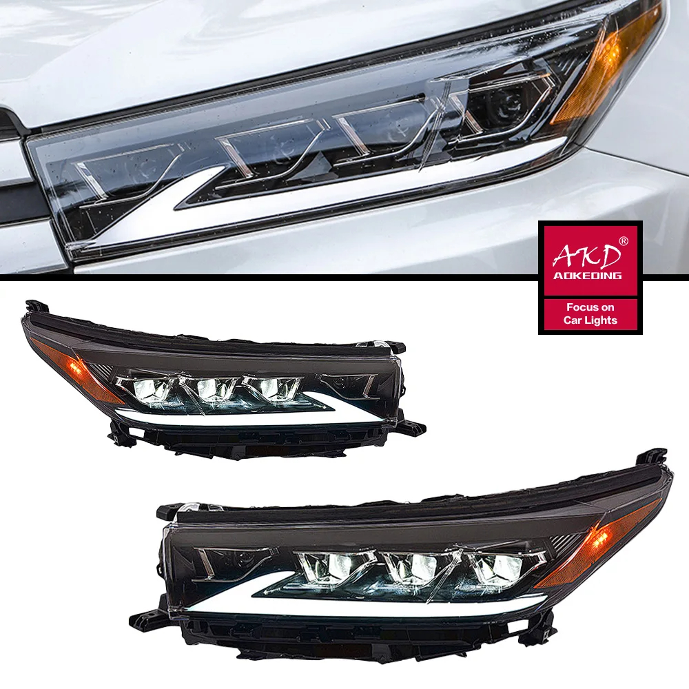 AKD Headlight For Toyota 2018-2021 Kluger Highlander Head Lights Style ...