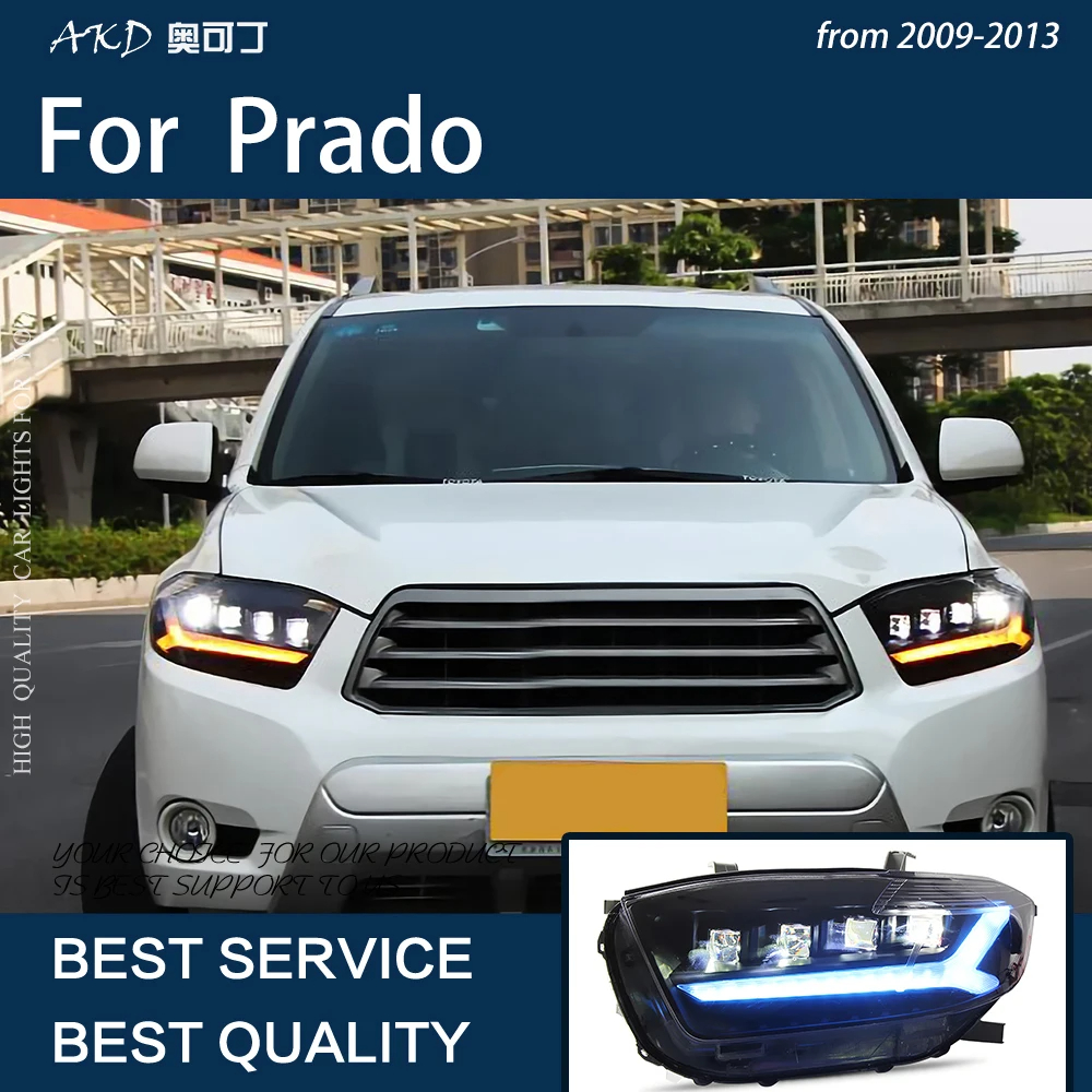 AKD Car Lights For Toyota Prado 2009-2013 LED Matrix Headlights ...