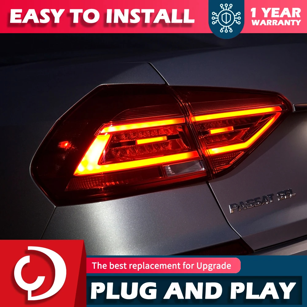 AKD Car Lights For VW Passat B8 US 2016-2019 LED Auto Taillights ...