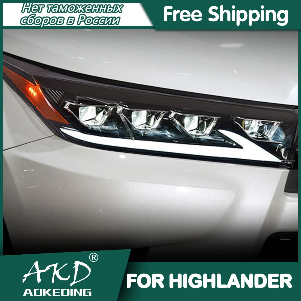 AKD Headlight For Toyota 2018-2021 Kluger Highlander Head Lights Style ...