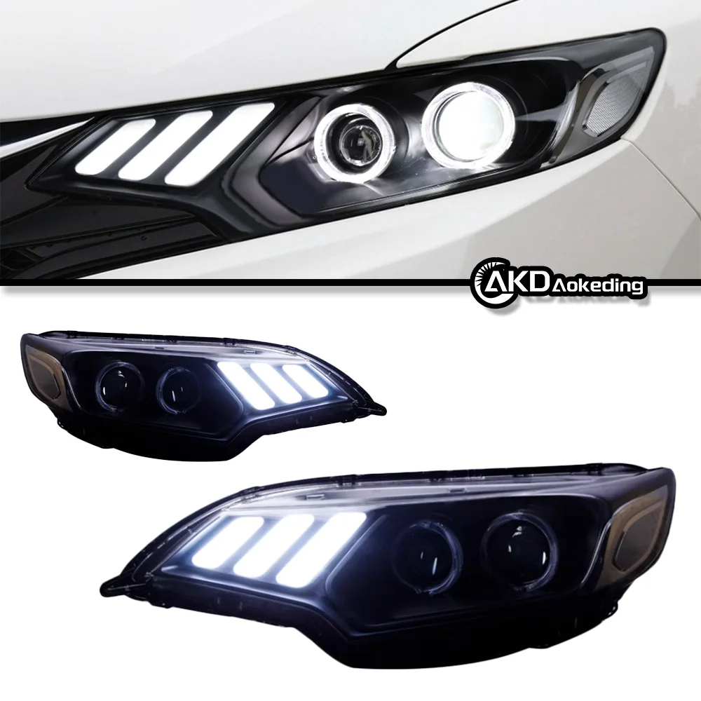 AKD Auto Parts For Honda Jazz Headlights Fit 2014-2020 Mustang Styling ...