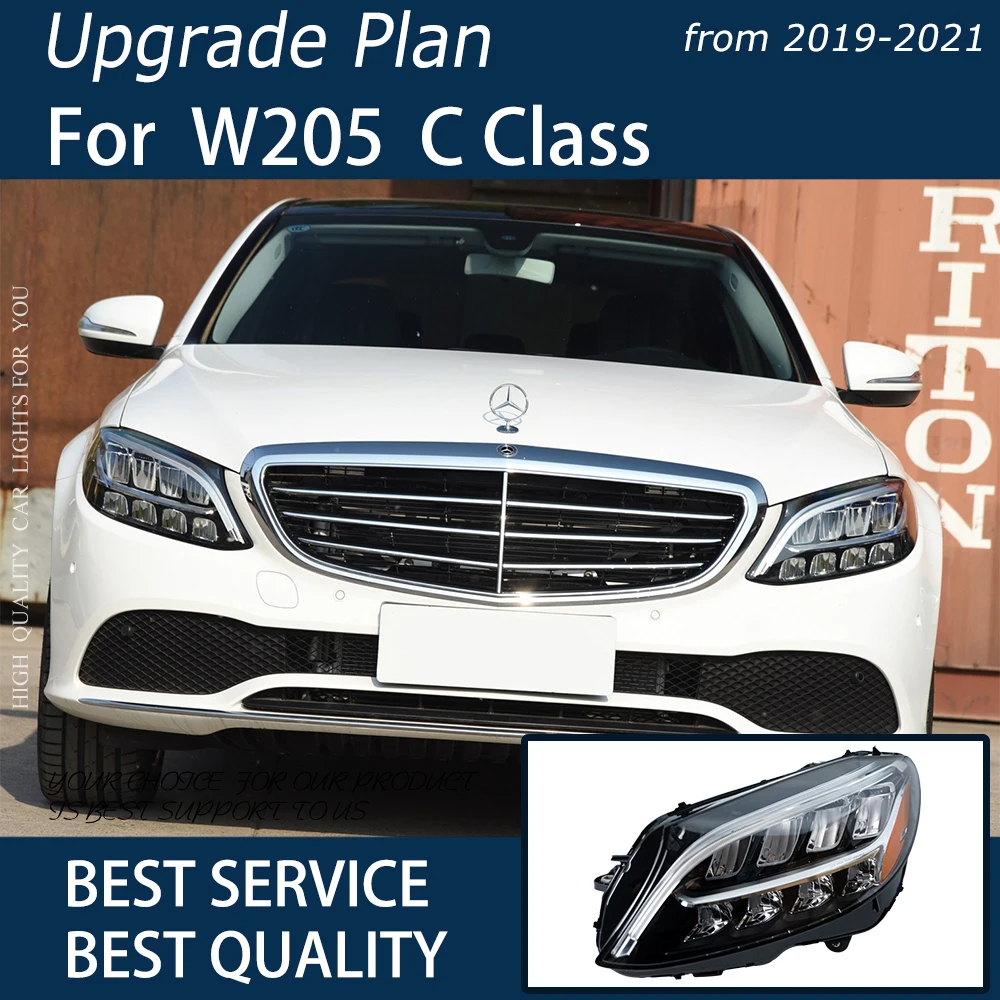 AKD Car Lights For Benz W205 2019-2021 LED Auto Headlight Assembly Upgrade AKD Original Design ...