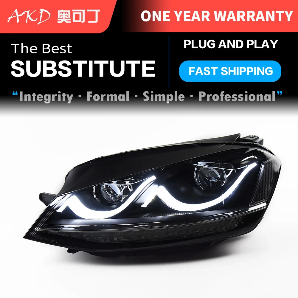 AKD tuning cars Headlight For VW Golk7 Golf 7 MK7 Headlights LED DRL ...
