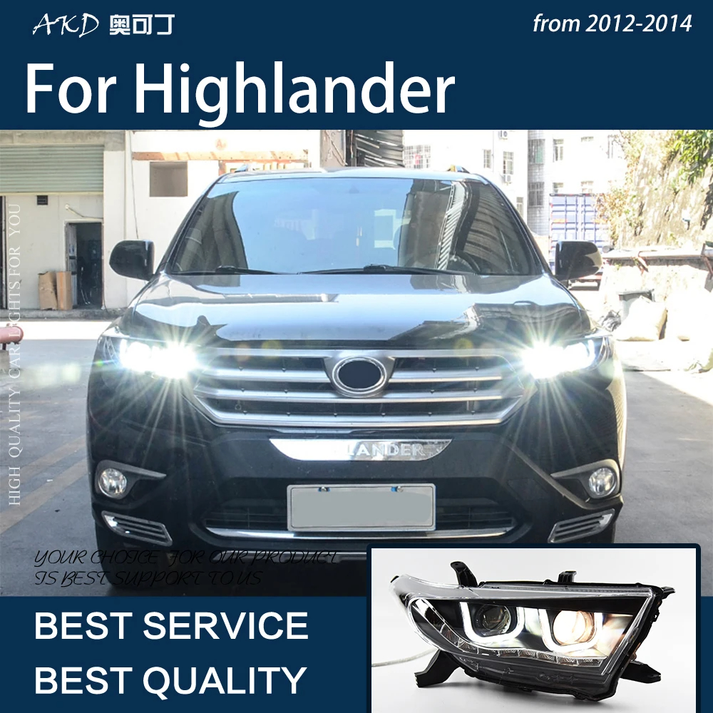 AKD Car Lights For Toyota Highlander 2012-2014 Kluger LED Headlights ...