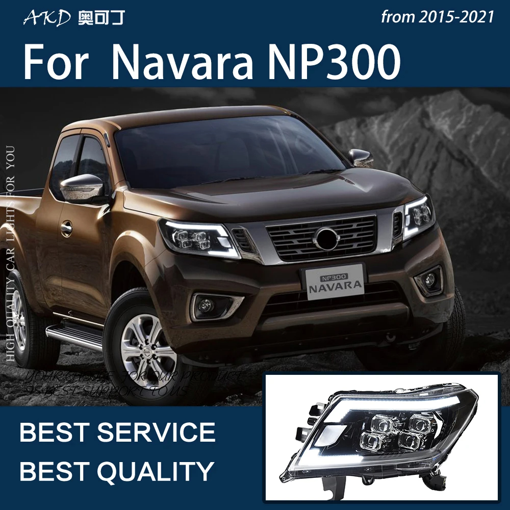 AKD Car Styling Head Lamp for Nissan Navara Headlights 2014-2021 NP300 ...