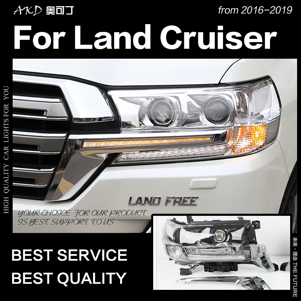 AKD Car Styling Head Lamp for Toyota Land Cruiser Headlights 2016-2019 ...
