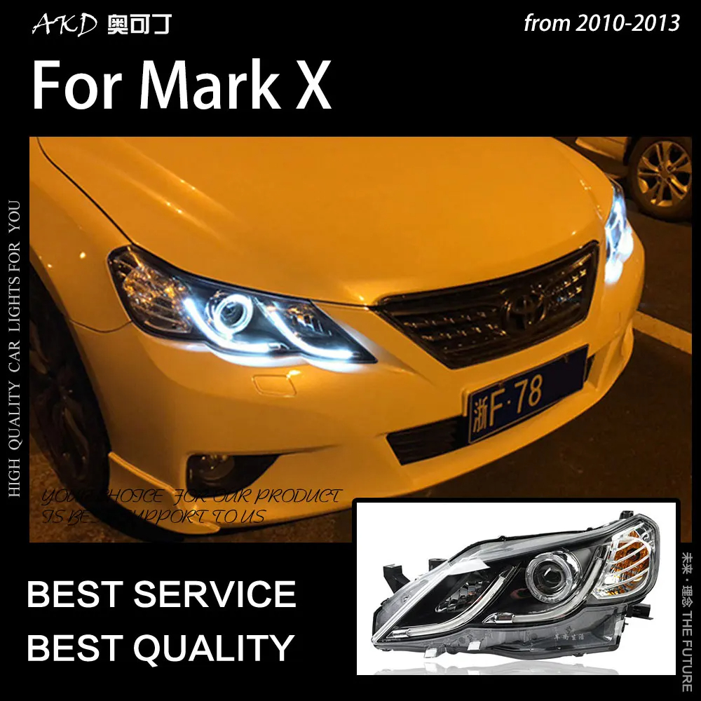 AKD Car Styling Head Lamp for Toyota Mark X Headlights 2010-2013 Reiz ...