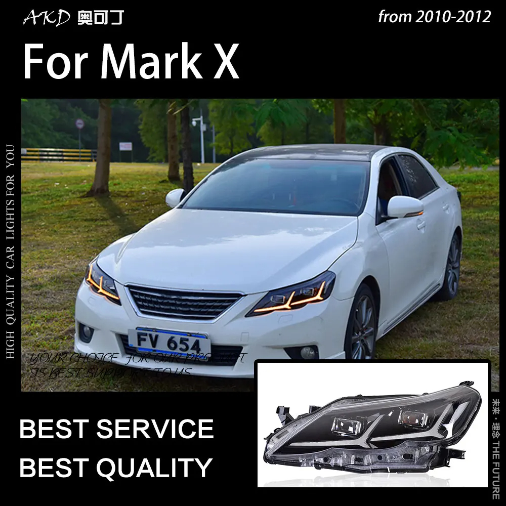 AKD Car Styling for Toyota Mark X Headlights 2010-2013 Reiz LED ...