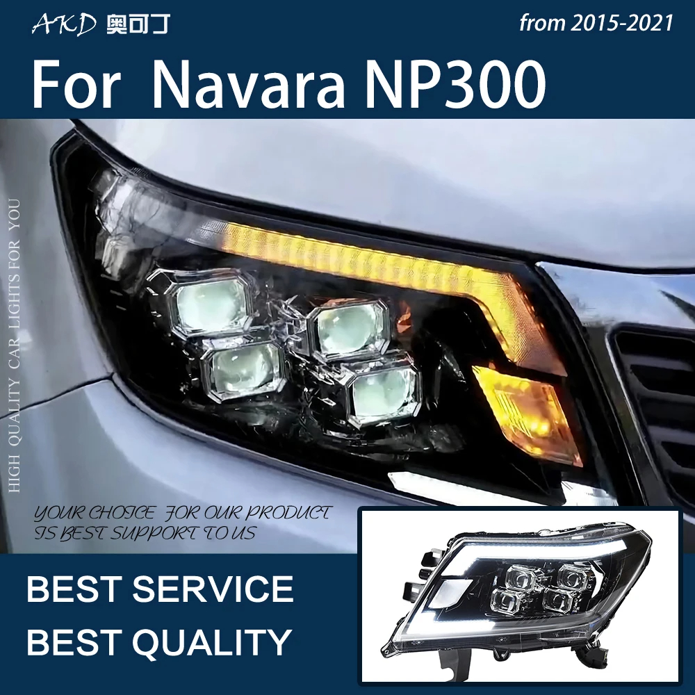 AKD Car Styling Head Lamp for Nissan Navara Headlights 2014-2021 NP300 ...