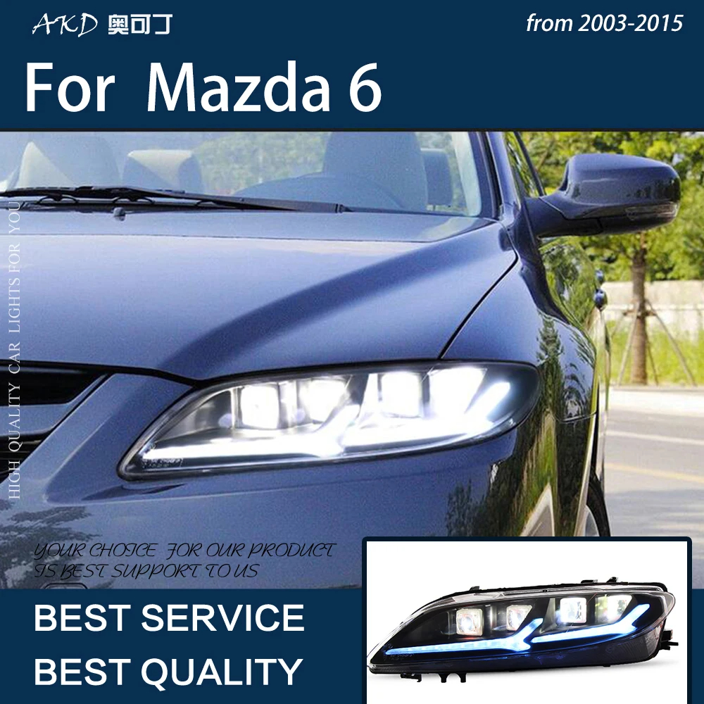 AKD Car Lights for Mazda 6 2003-2015 M6 LED Headlights Assembly Upgrade ...