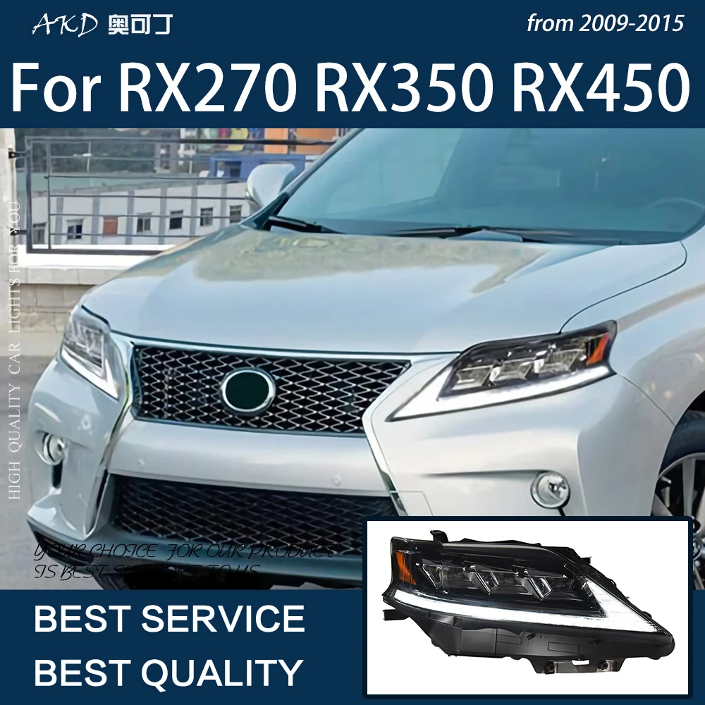 AKD Car Lights For Lexus RX270 RX350 RX450 2009-2015 LED Auto Headlight ...