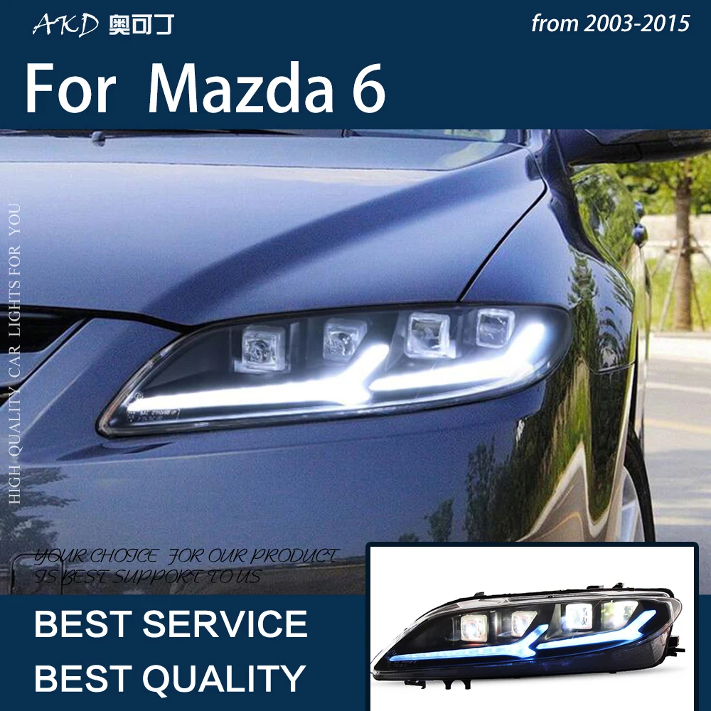 AKD Car Lights for Mazda 6 2003-2015 M6 LED Headlights Assembly Upgrade ...