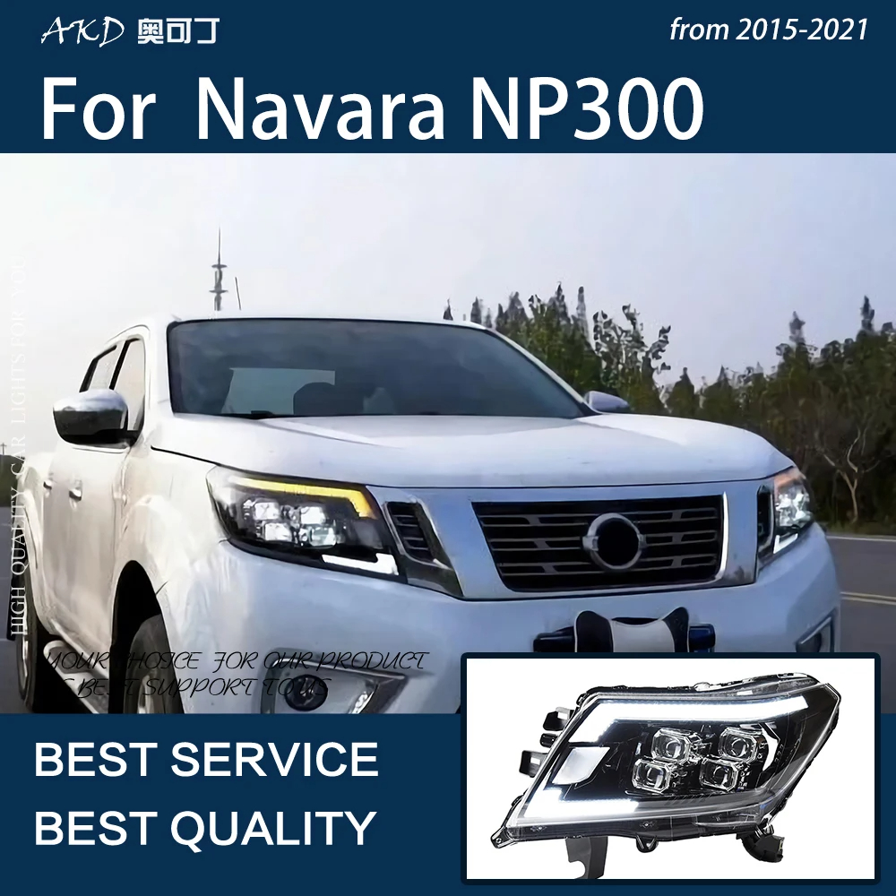 AKD Car Styling Head Lamp for Nissan Navara Headlights 2014-2021 NP300 ...